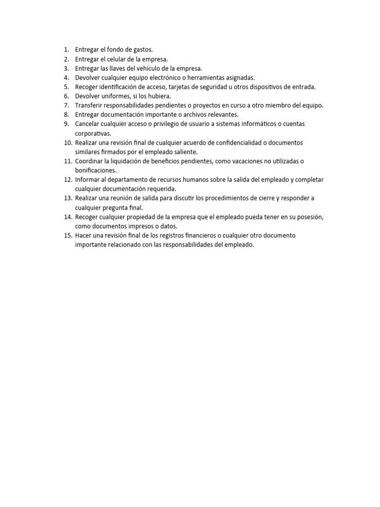 Check List Baja de Personal | PDF | Business | Contraseña