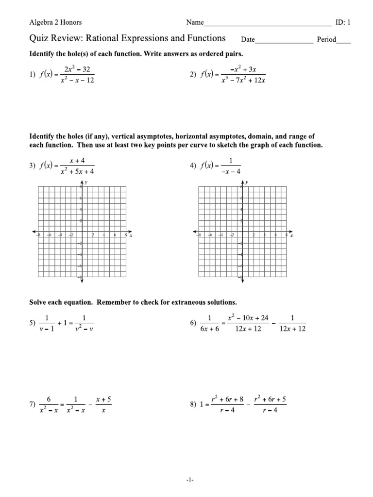 Rational Expressions Ws | PDF