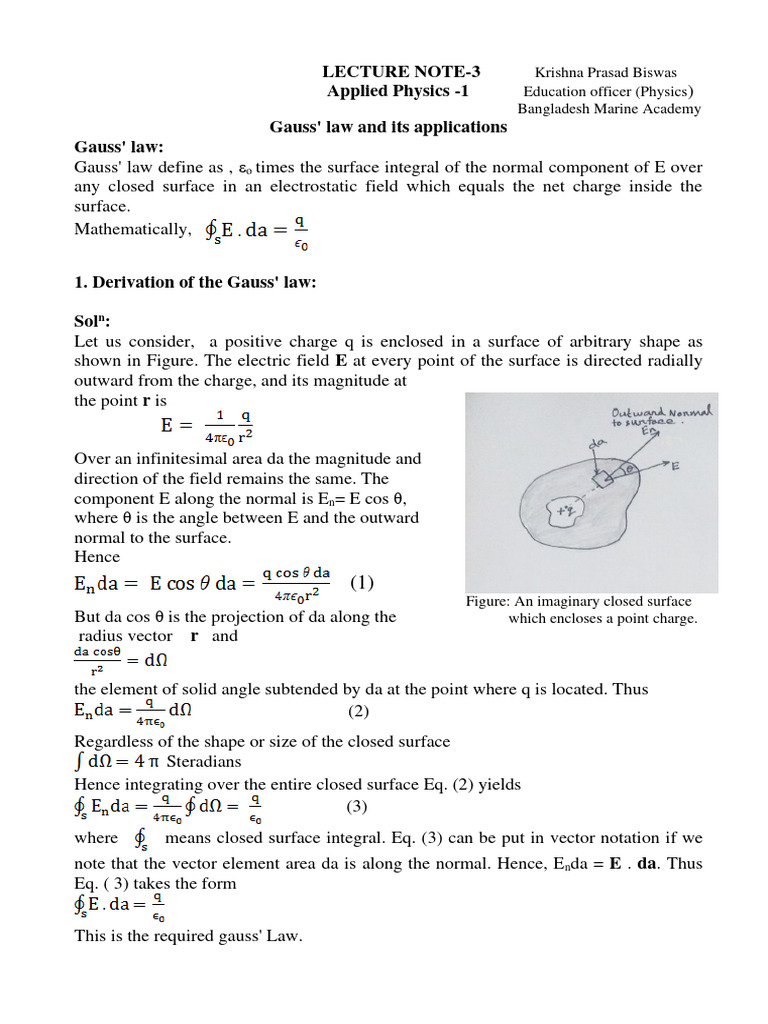 Class Note 3 KPB | Download Free PDF | Electric Field | Sphere