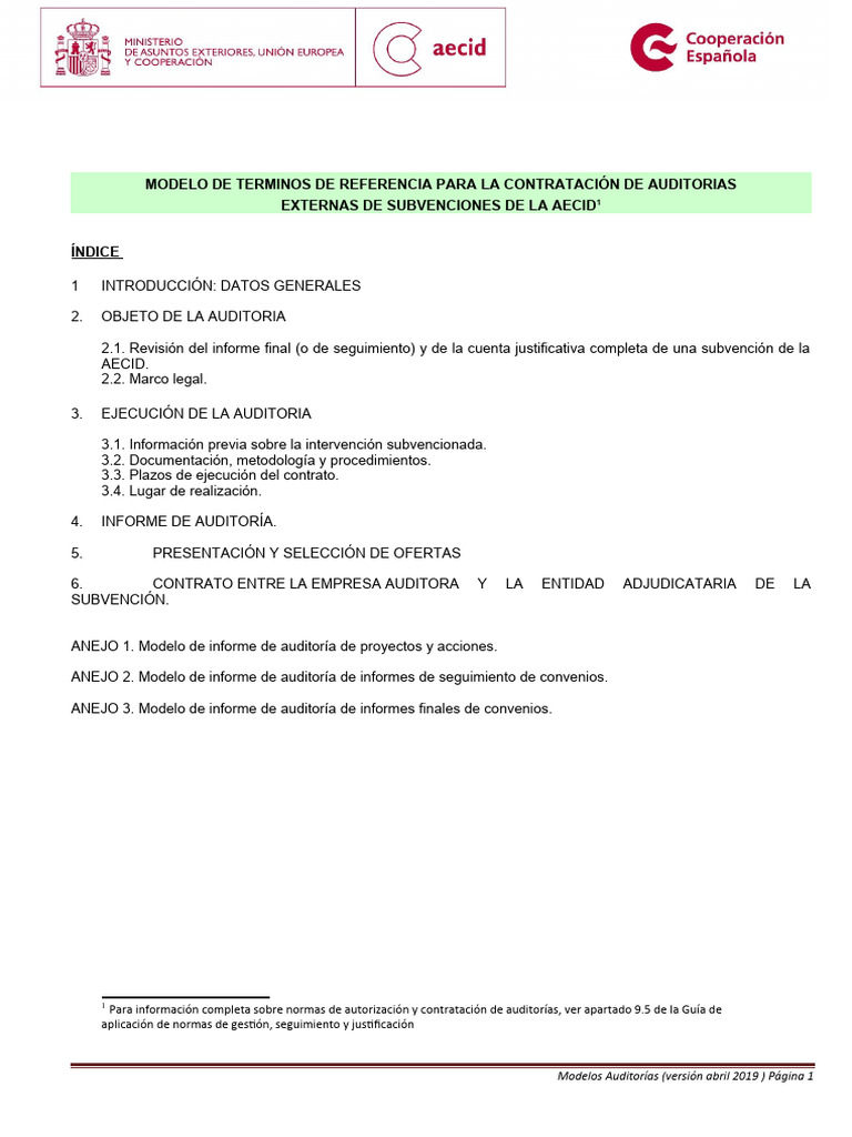 TDR e Informe Auditoria - 2023 - 1 | PDF | Contralor | Auditoría