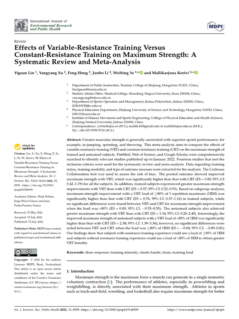 Effects of Variable-Resistance Training Versus Constant-Resistance ...