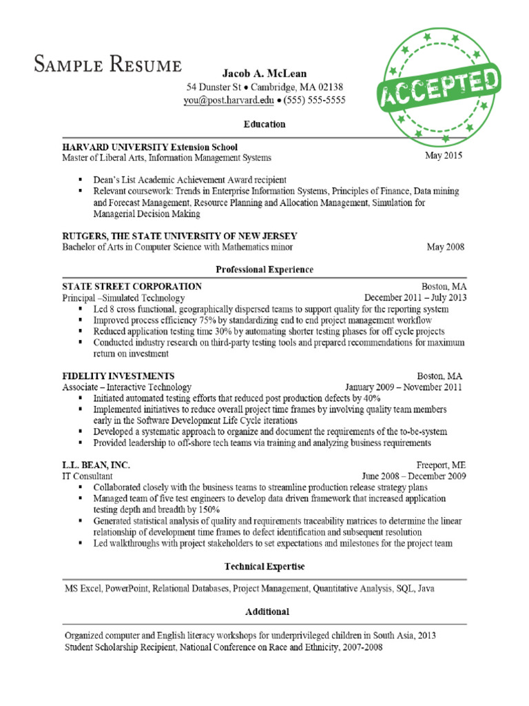 Template CV Harvard Yang Bakal Dilirik HRD 1706085697 | PDF
