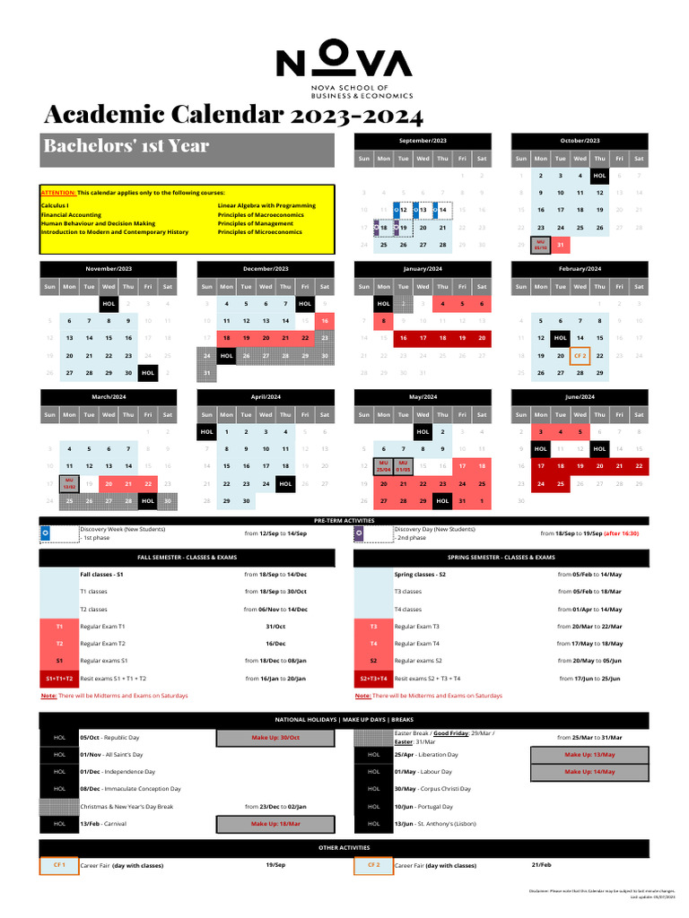 Academic Calendar 23 - 24 - BSC 1st Year - pdf-1 | PDF | Observances ...