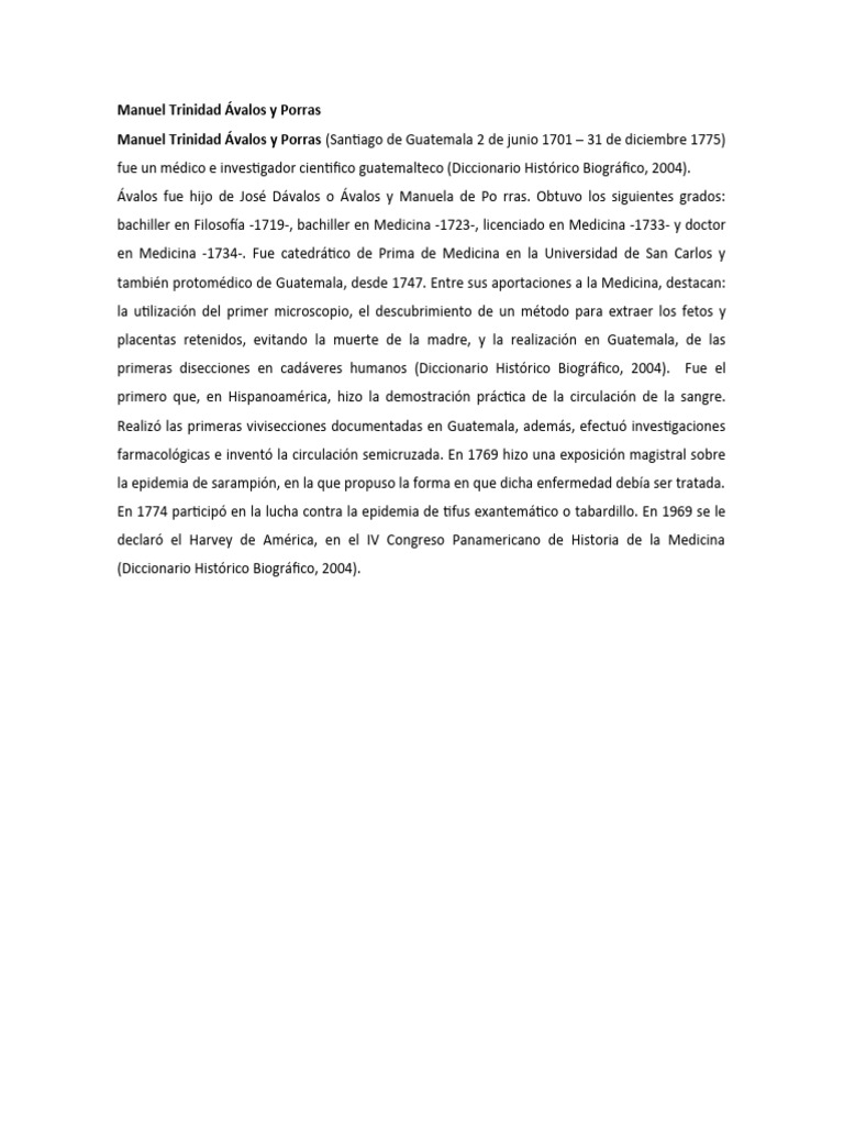 Manuel Trinidad Ávalos y Porras | PDF