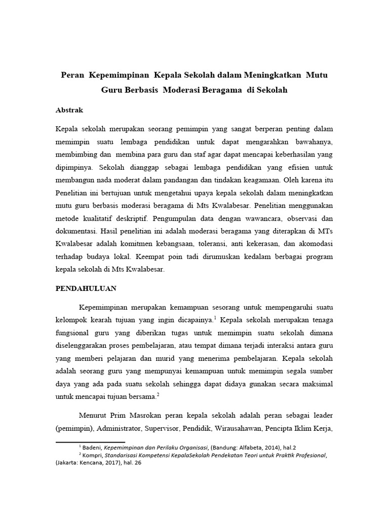 Kepemimpinan Kepala Sekolah | PDF