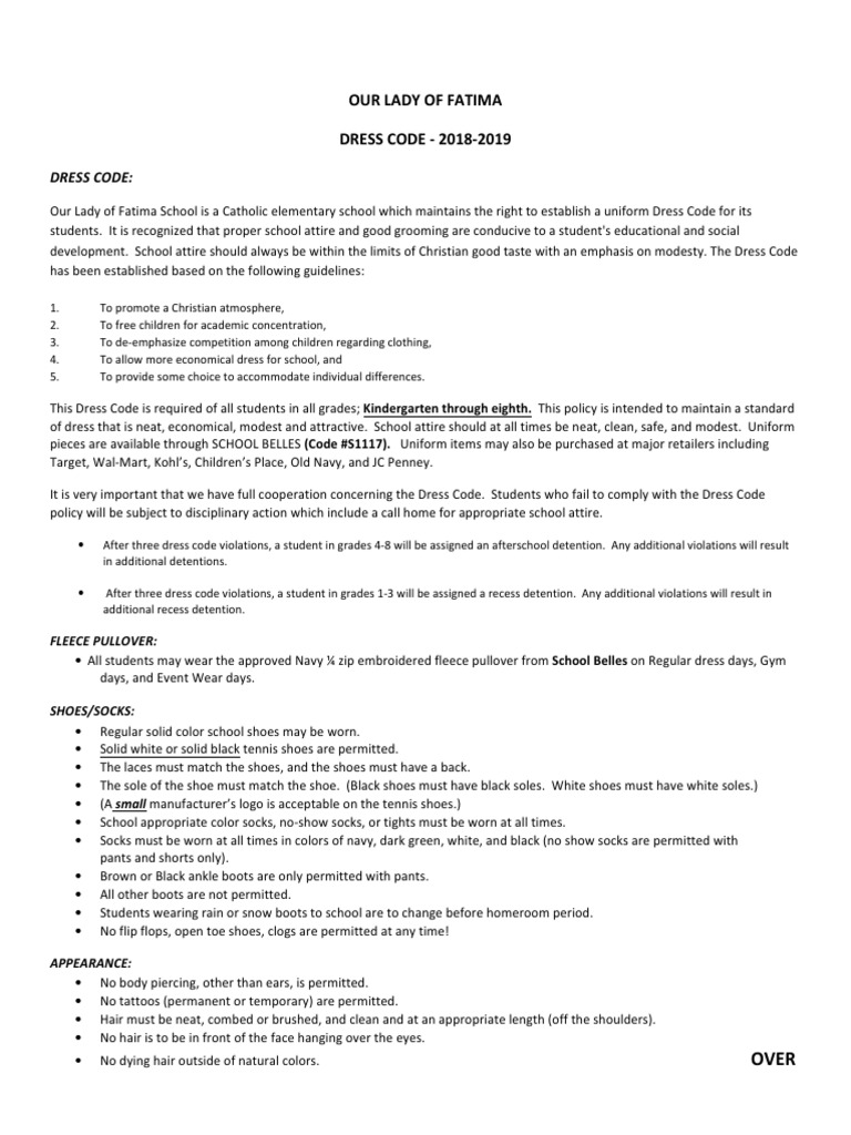 OLOF Dress Code 2018-2019 | PDF | Sweater | Human Body