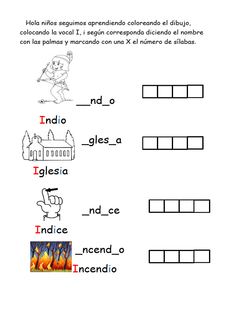 actividad con la letra i | PDF