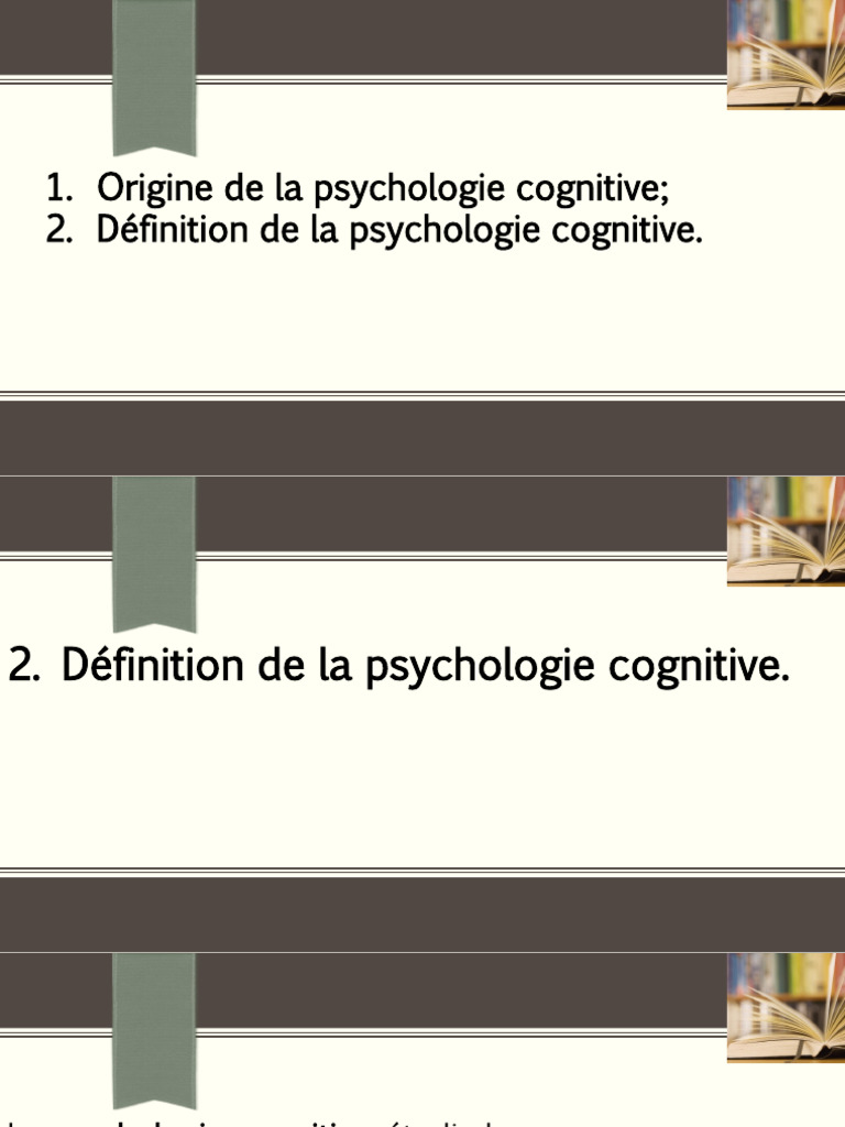 Définition de La Psychologie Cognitive | PDF | la perception | Sens (physiologie)