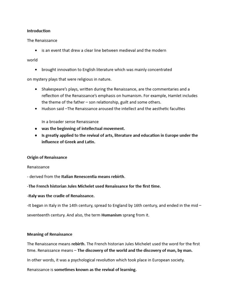 Renaissance and Reformation Later - Report of Sarah | PDF | Renaissance ...