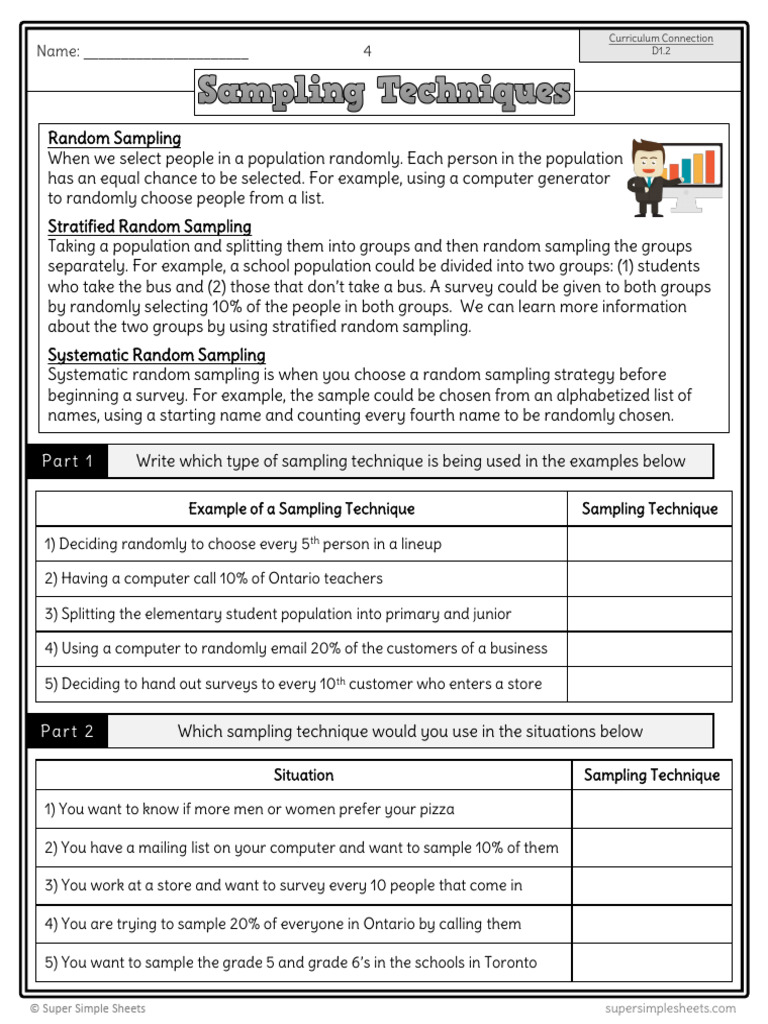 3 - Grade 6 - New Ontario Math Curriculum 2020 - Data | PDF | Sampling ...