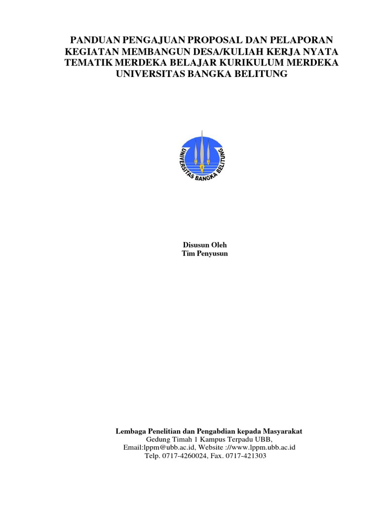 Panduan Pengajuan Proposal Membangun Desa - KKNT MBKM 2021 | PDF