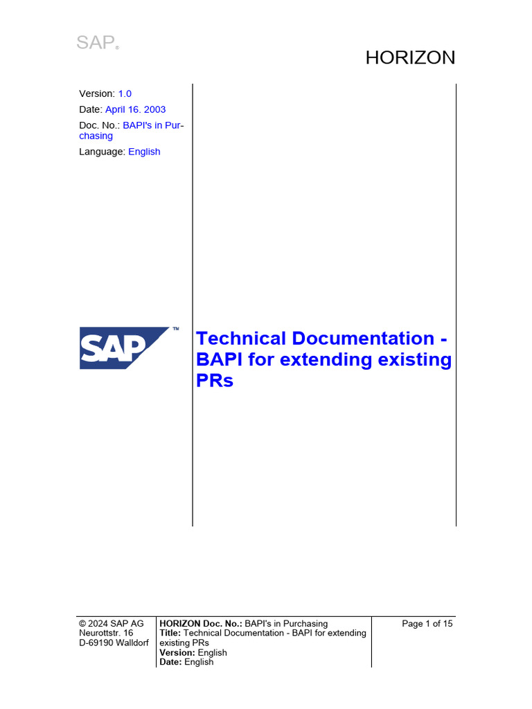 ZZ Bapi Requisition Extend After Note 537447 | PDF | Software Development | Data Management