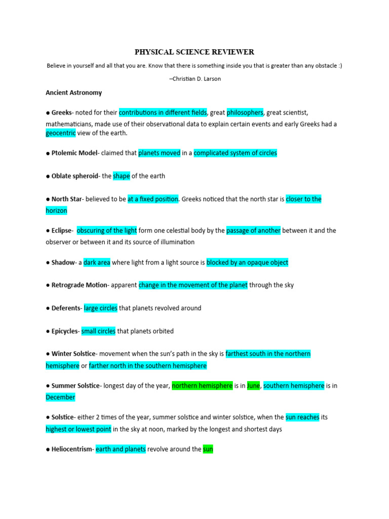 PHYSICAL SCIENCE REVIEWER - Manggraduate - Tang Tanan - File | PDF ...