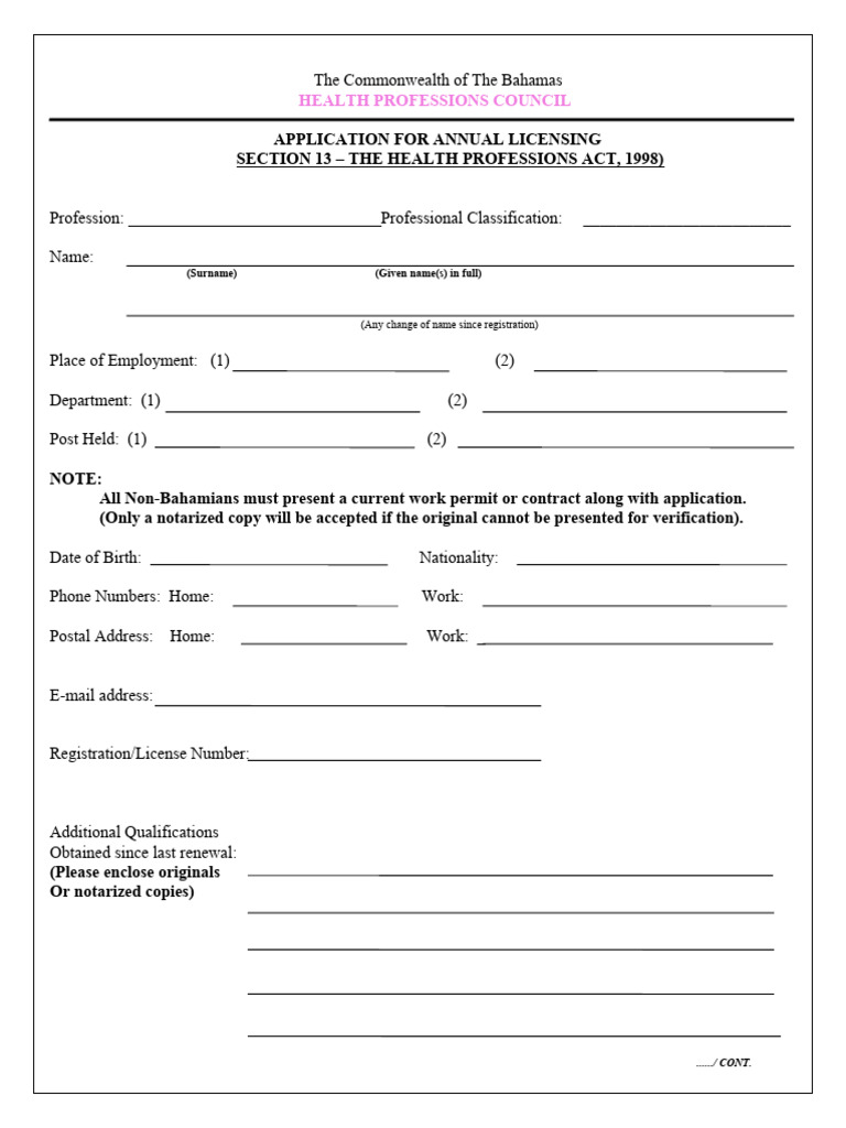 HPC Application For Renewal | PDF
