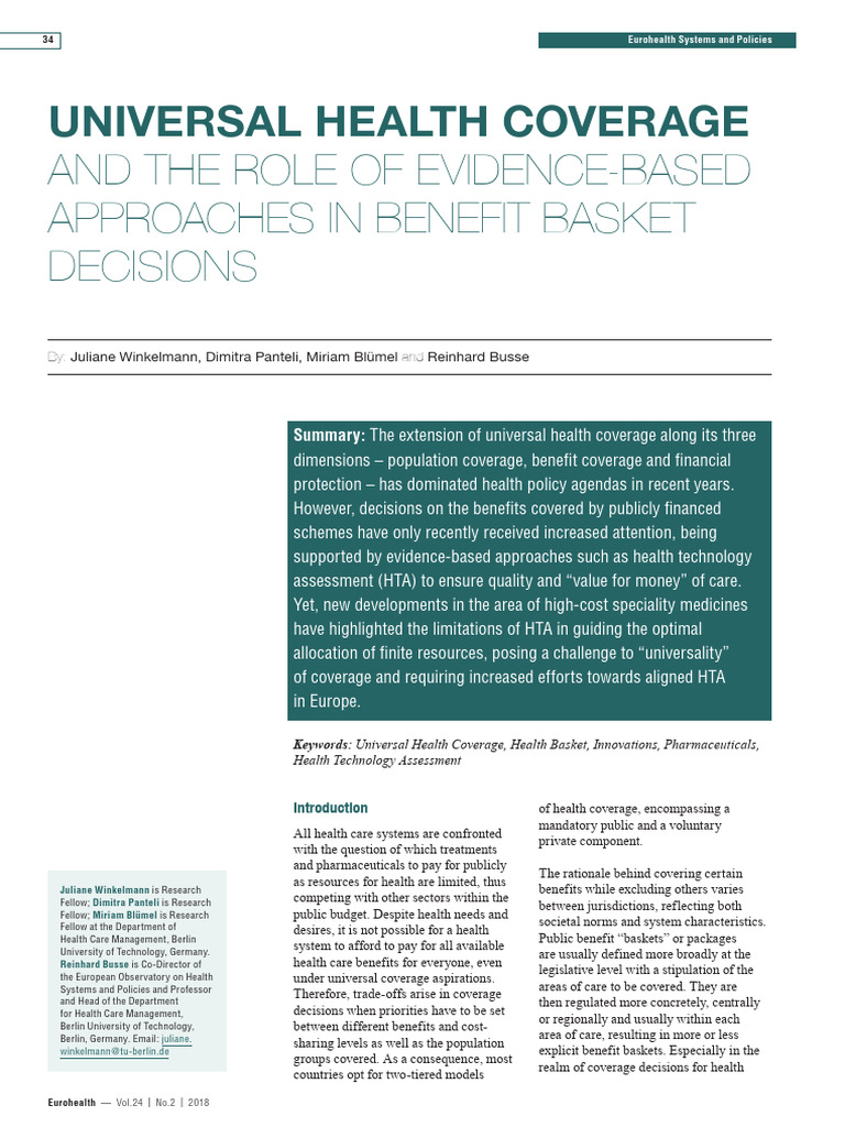 UHC Eurohealth | Download Free PDF | Evidence Based Medicine ...