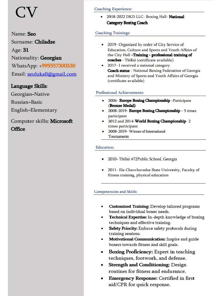 SEO Chiladze CV - Certificates | PDF