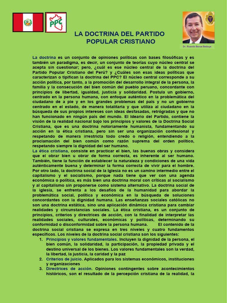 La Doctrina Del Partido Popular Cristiano | PDF | Bien común | Doctrina ...