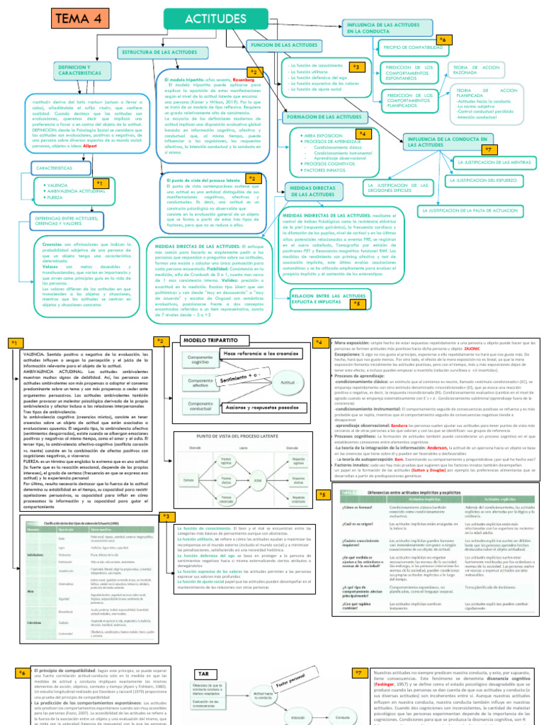 Tema 4-Mapa Coneptual-Actitudes | PDF | Comportamiento | Actitud (psicología)