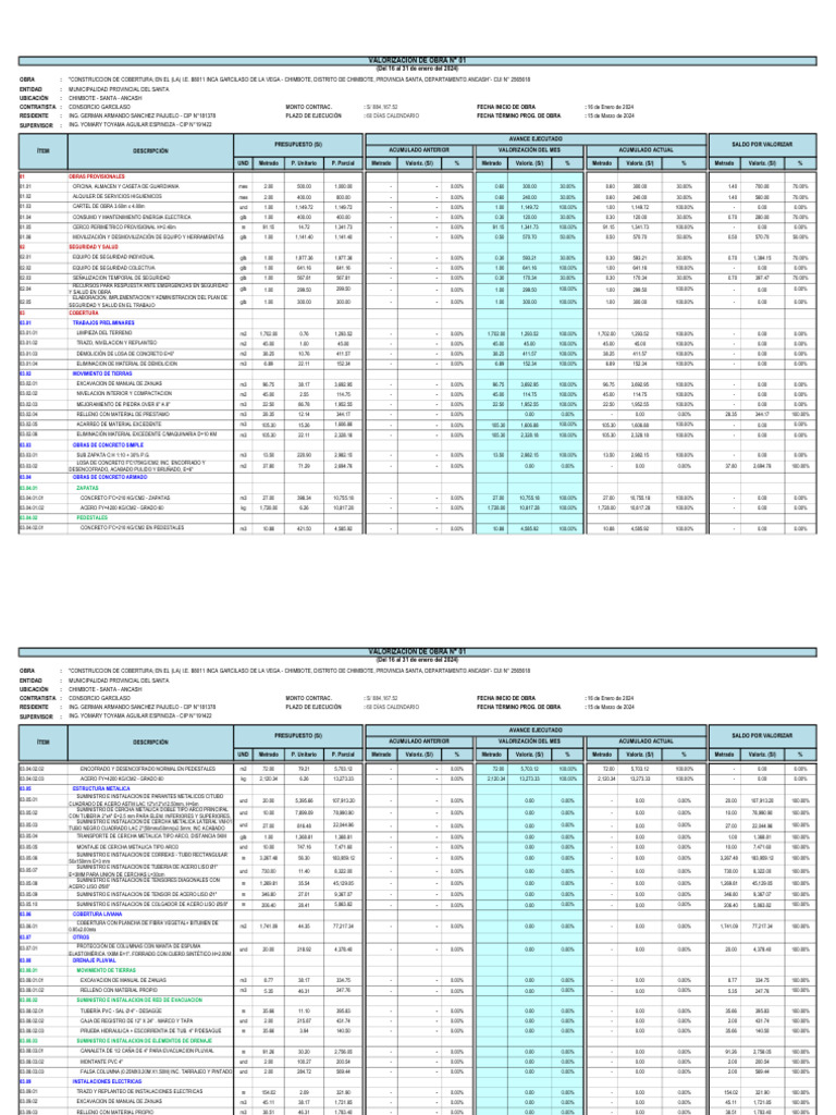 VAL 01 GARCILASO | PDF | Materiales de construcción | Hidrología Y Urbanismo