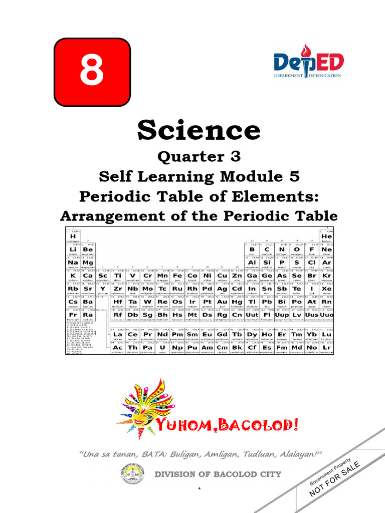 Q3 M5 Periodic Table of Elements Arrangement | PDF | Chemical Elements | Periodic Table