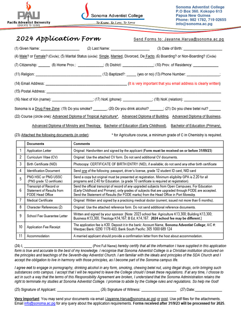 SAC 2024 Non School Leaver Application Form | Download Free PDF ...