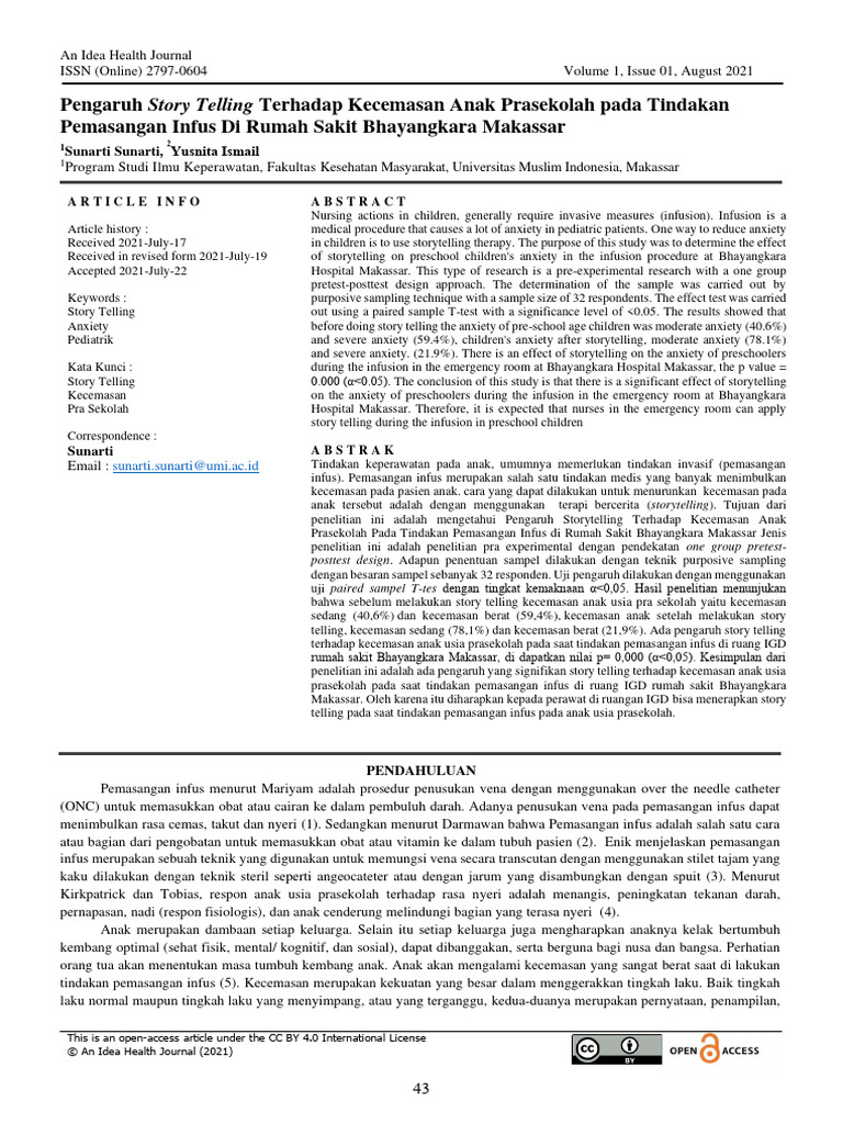 Storytelling Reduces Preschoolers' Anxiety | PDF | Social Programs | Health Sciences