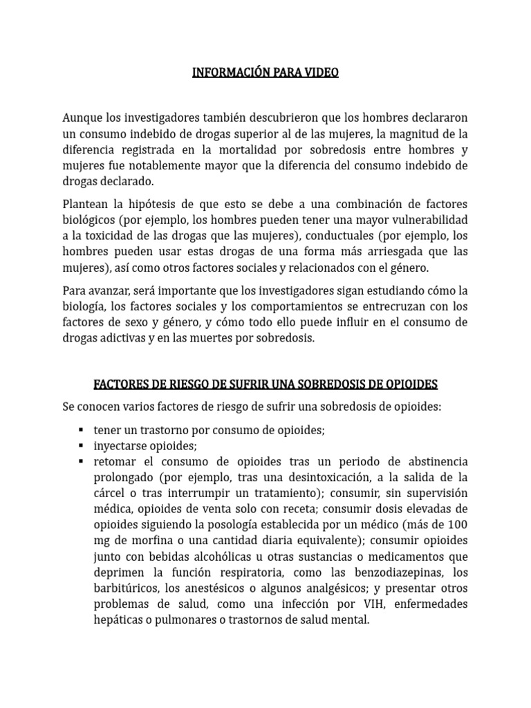 Informacion Opioides | PDF | La dependencia de sustancias | Drogas