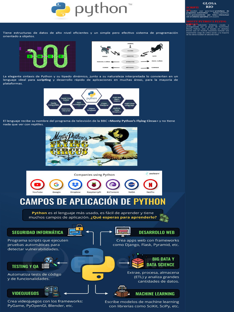 Infografia python | PDF | Lenguaje de programación | Monty Python