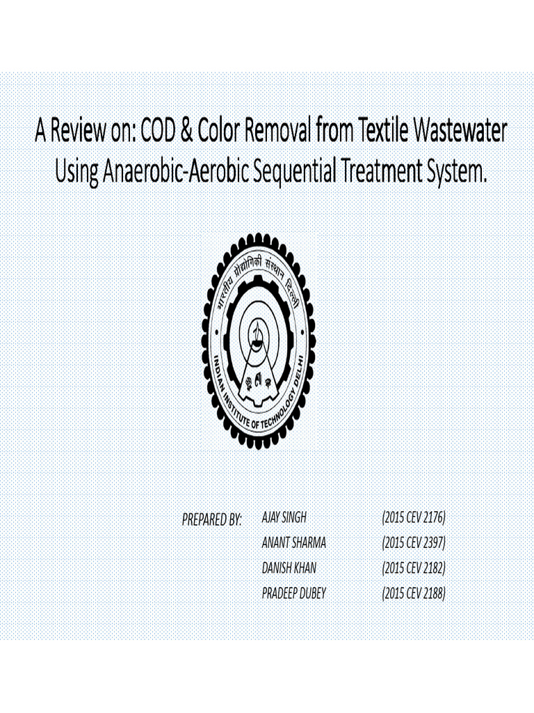 Cod and Color Removal Anaerob - Aerob | PDF | Anaerobic Digestion ...