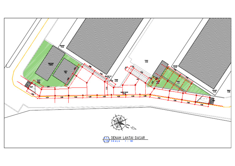 01 Denah Lantai Dasar Parkir Motor | PDF