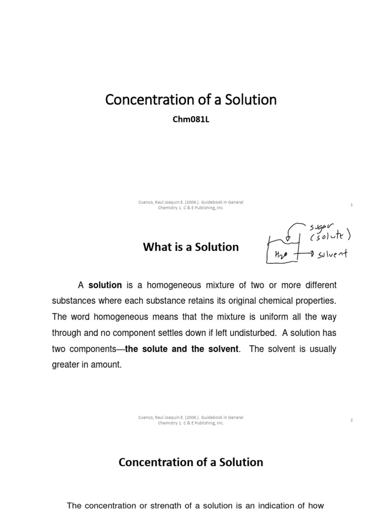 Solution With Annotations | PDF | Concentration | Mole (Unit)