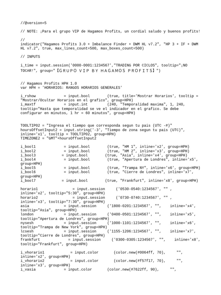 Hagamos Profits 3.0 + Imbalance Finder + DWM HL v7.2 | PDF | Tiempo espacial | Astronomía