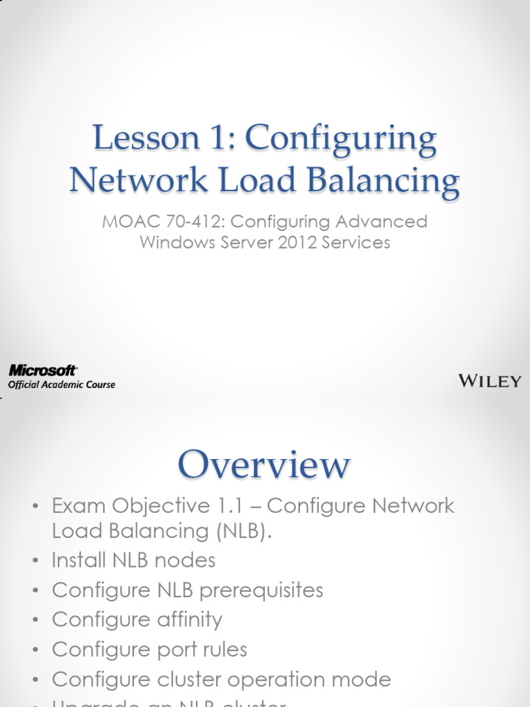 Chapter 1-70-412 FINAL | PDF | Port (Computer Networking) | Load Balancing (Computing)