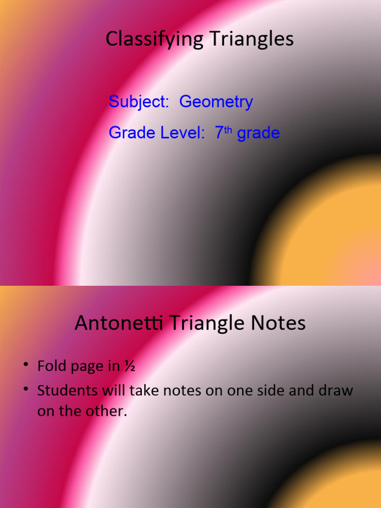 Classifying Triangles in 7th Grade | PDF | Triangle | Euclid