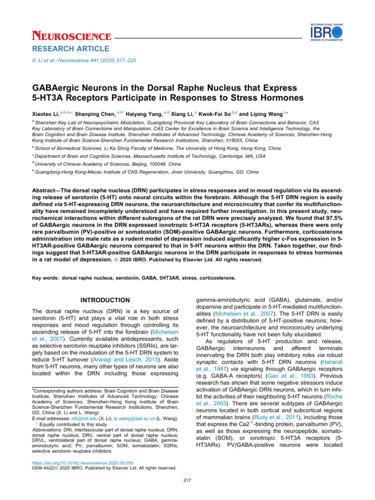 Li-2020-GABAergic Neurons in The Dorsal Raphe Nucleus That Express 5-HT3A Receptors Participate ...