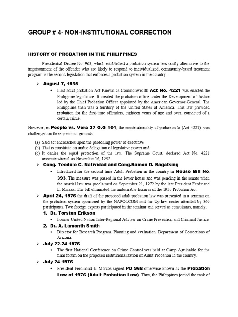 History of Probation in The Philippines | PDF | Probation | Parole