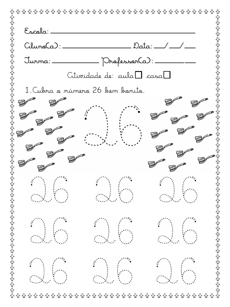Atividades com o Número 26 | PDF | Métodos e Materiais de Ensino | Casa ...