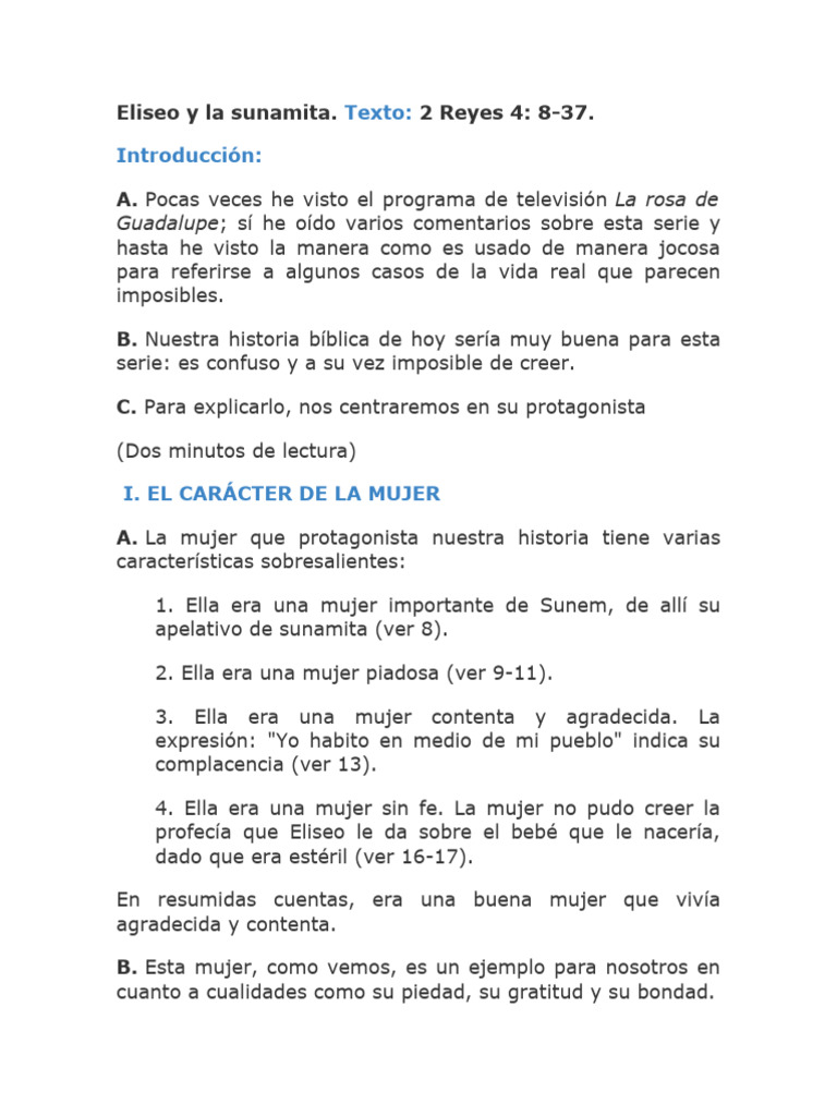 Eliseo y La Sunamita | PDF
