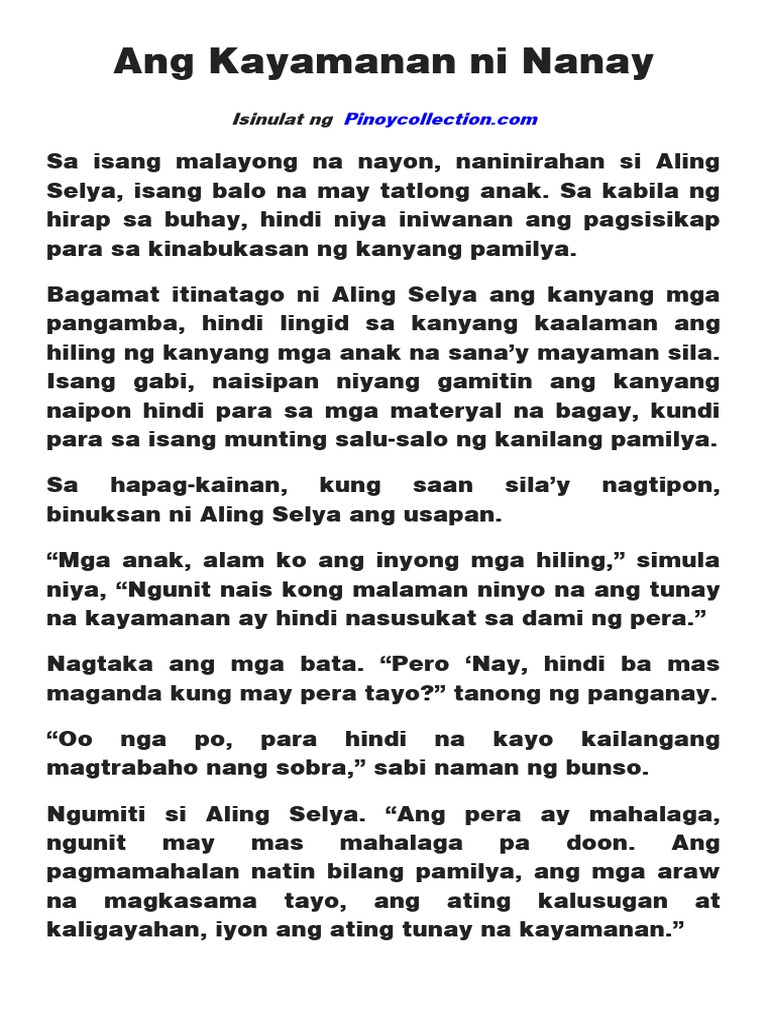 Ang Kayamanan Ni Nanay | PDF