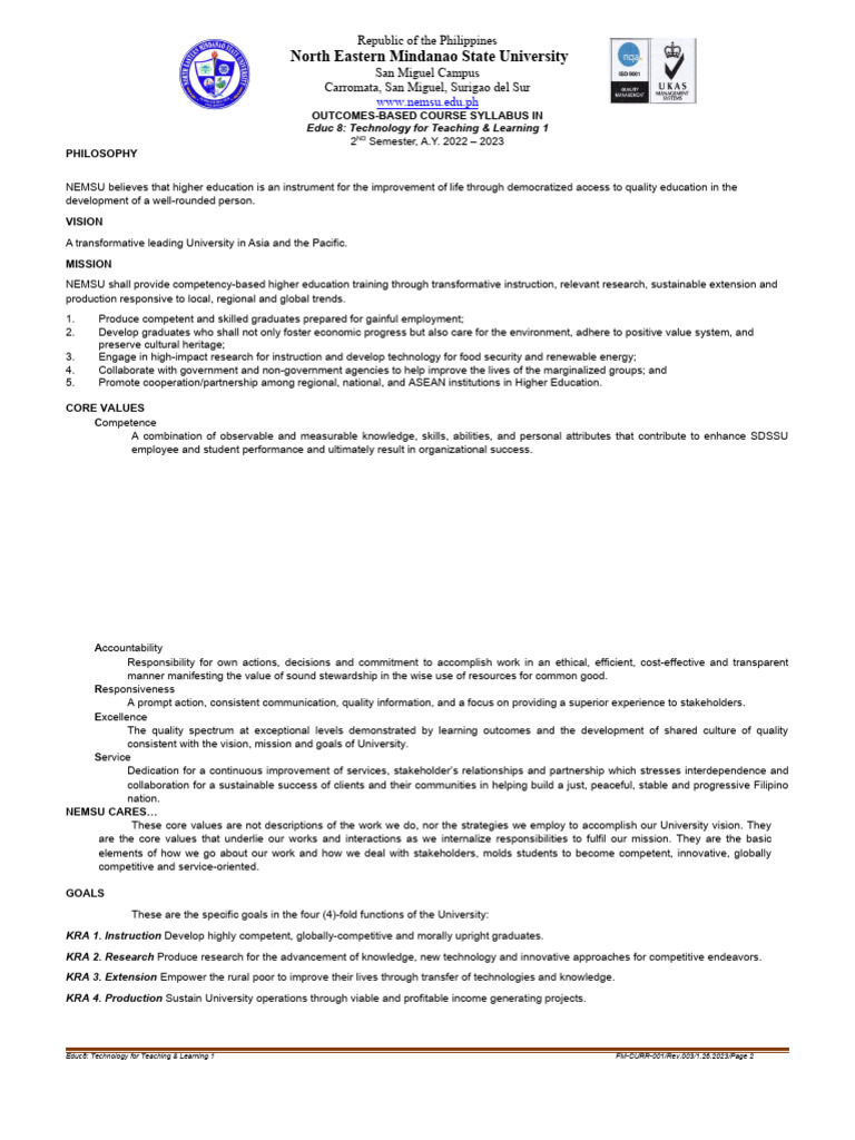 Educ8 - Technology For Teaching and Learning 1 | PDF | Educational Technology | Learning