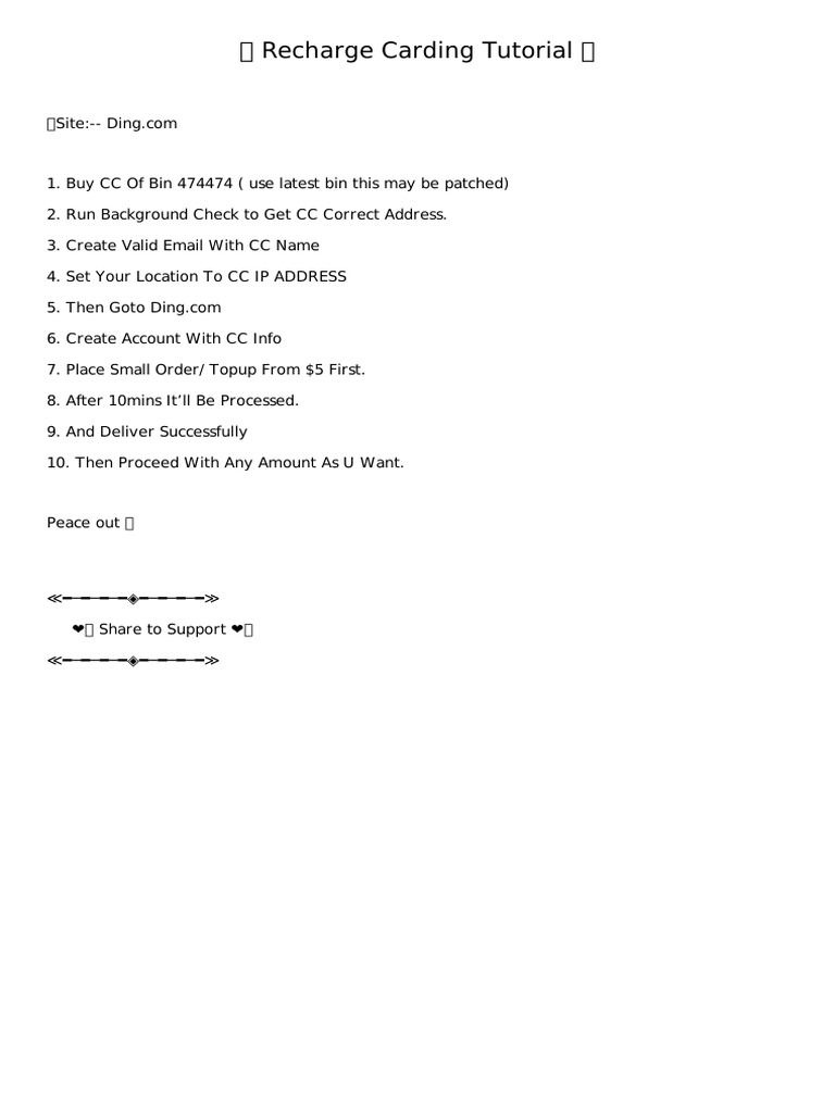 Recharge Carding Tutorial | PDF