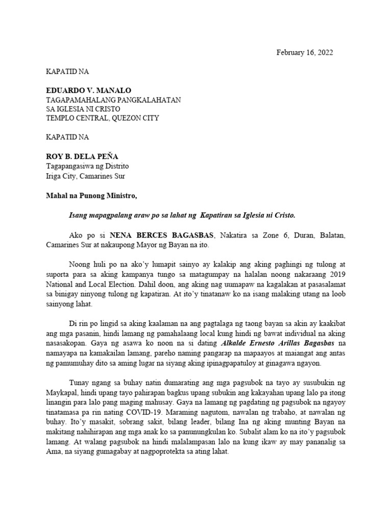 Letter To INC | PDF