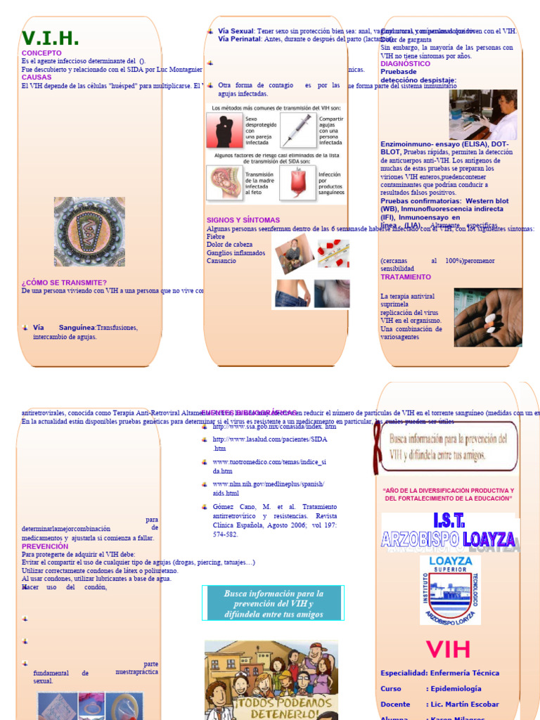 282282977 Triptico VIH Rosalis658 | PDF | VIH | Biología