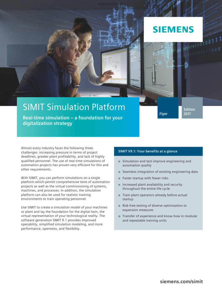 (BR) Benefits of SIMIT V9.1 Flyer | PDF | Simulation | Automation