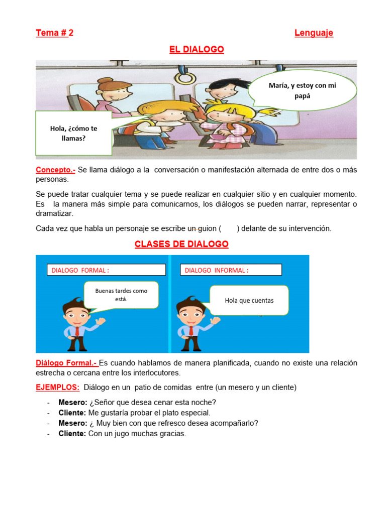 Ejemplos de Diálogo para Niños | PDF