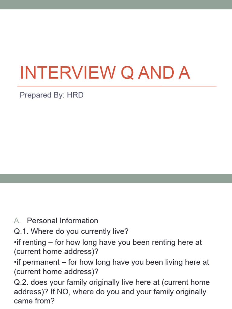 Interview q and A | PDF