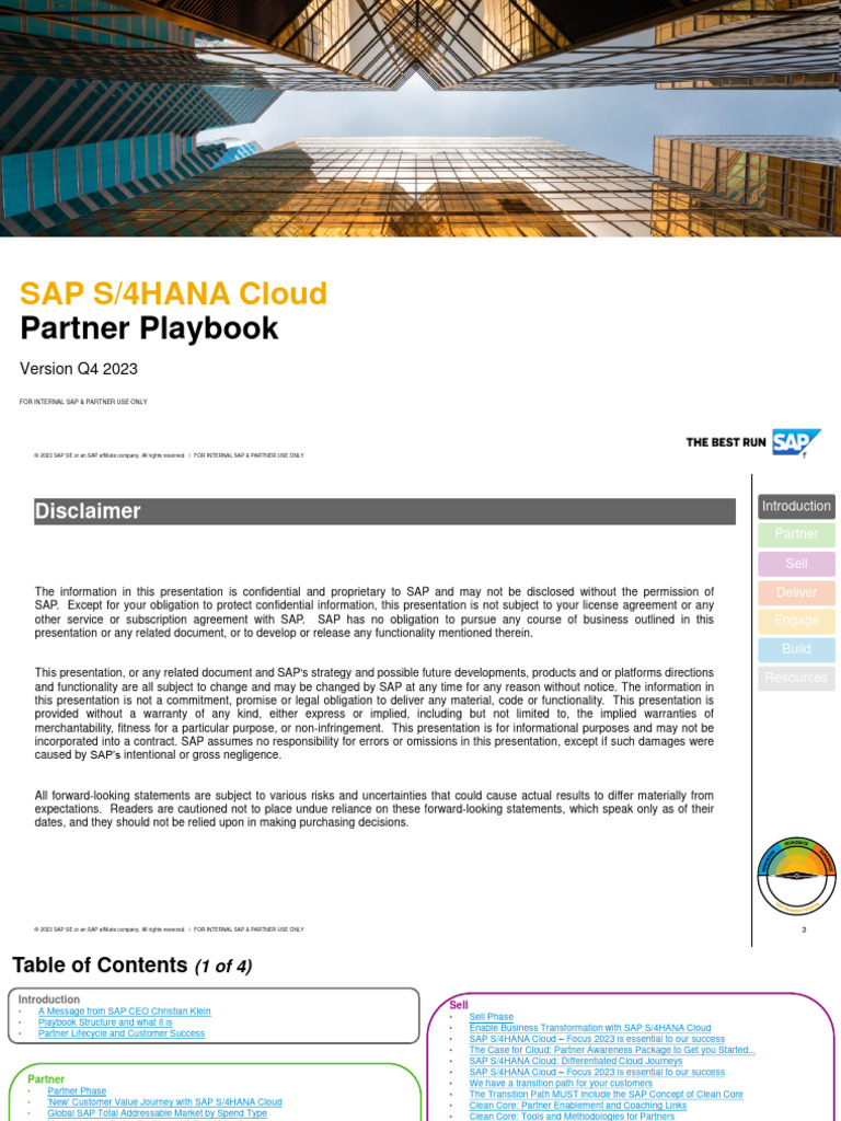 SAP S4HANA CLOUD Partner Playbook - Q4 2023 Update | Download Free PDF ...