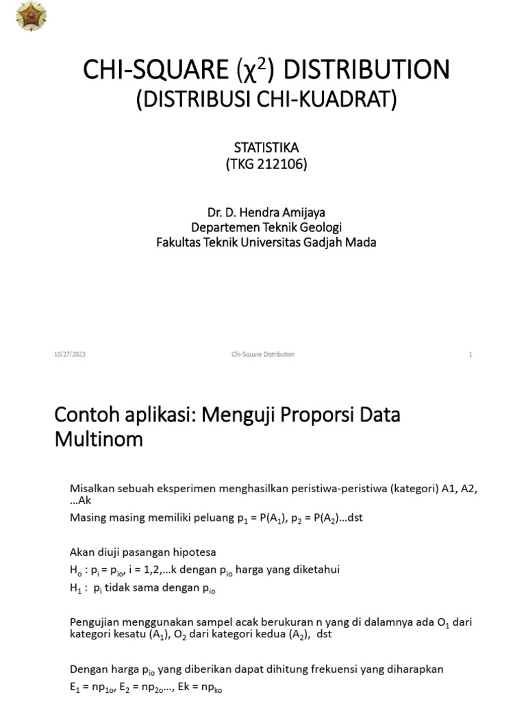 10 - Tes - Chi-Square Distribution - Dha - 1 | PDF