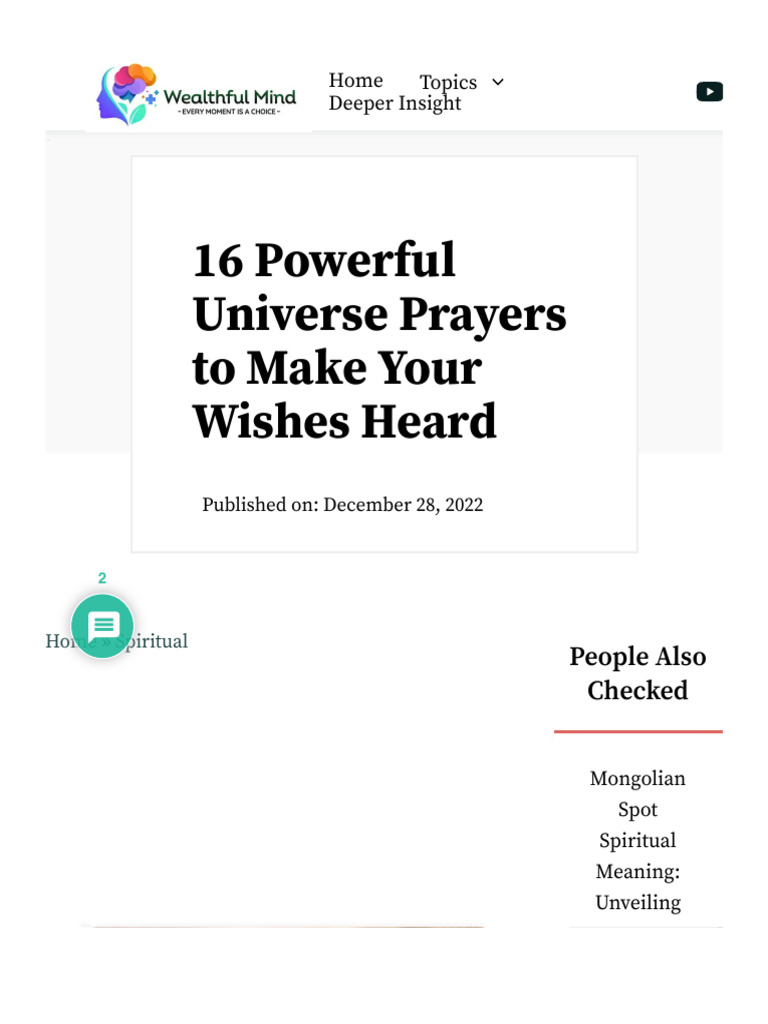 16 Powerful Universe Prayers To Make Your Wishes Heard | PDF | Prayer | Gratitude