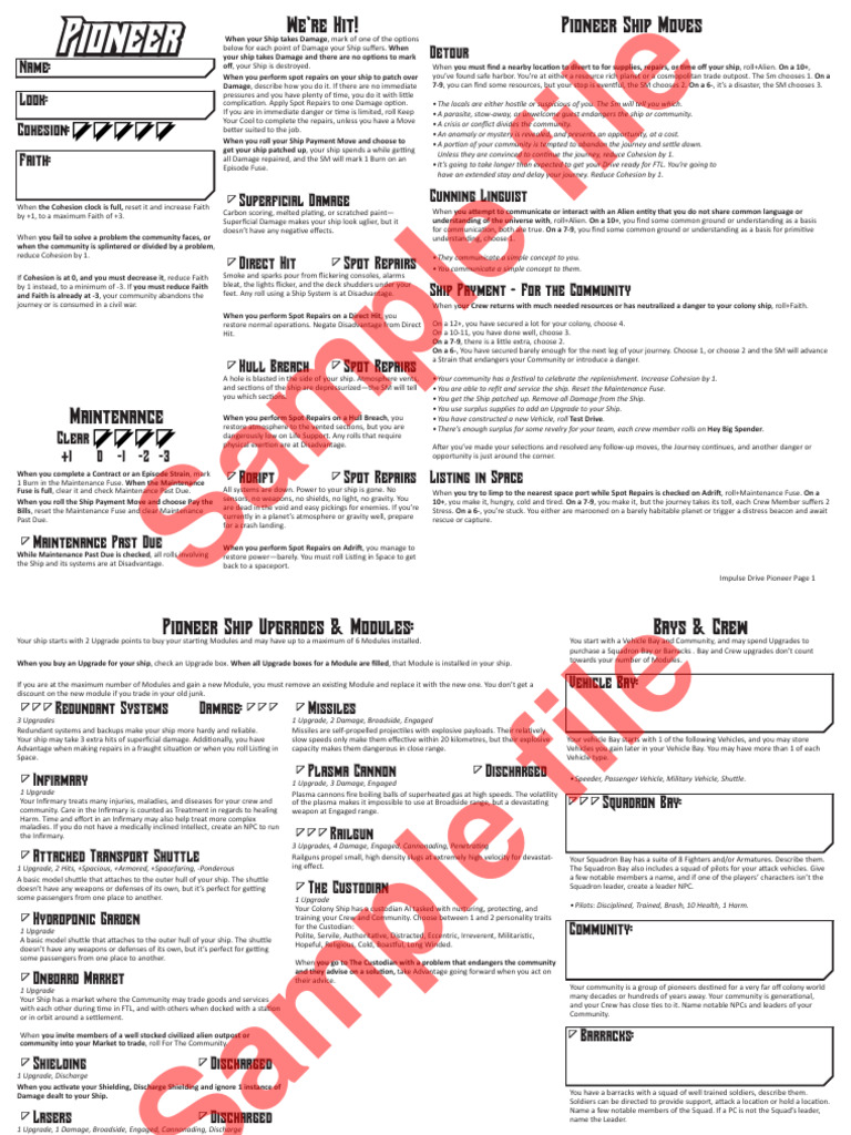 Pioneer - Impulse Drive Sample | PDF | Space Shuttle | Ships